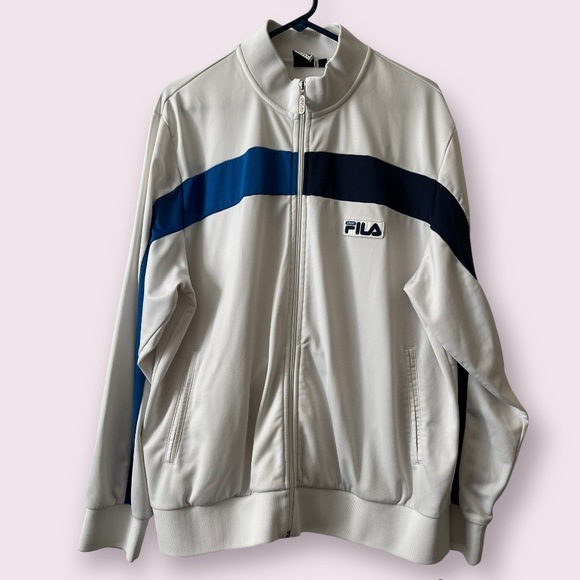 Fila | Jackets & Coats | Fila Sport Mens Track Jacket White Royal Blue ...